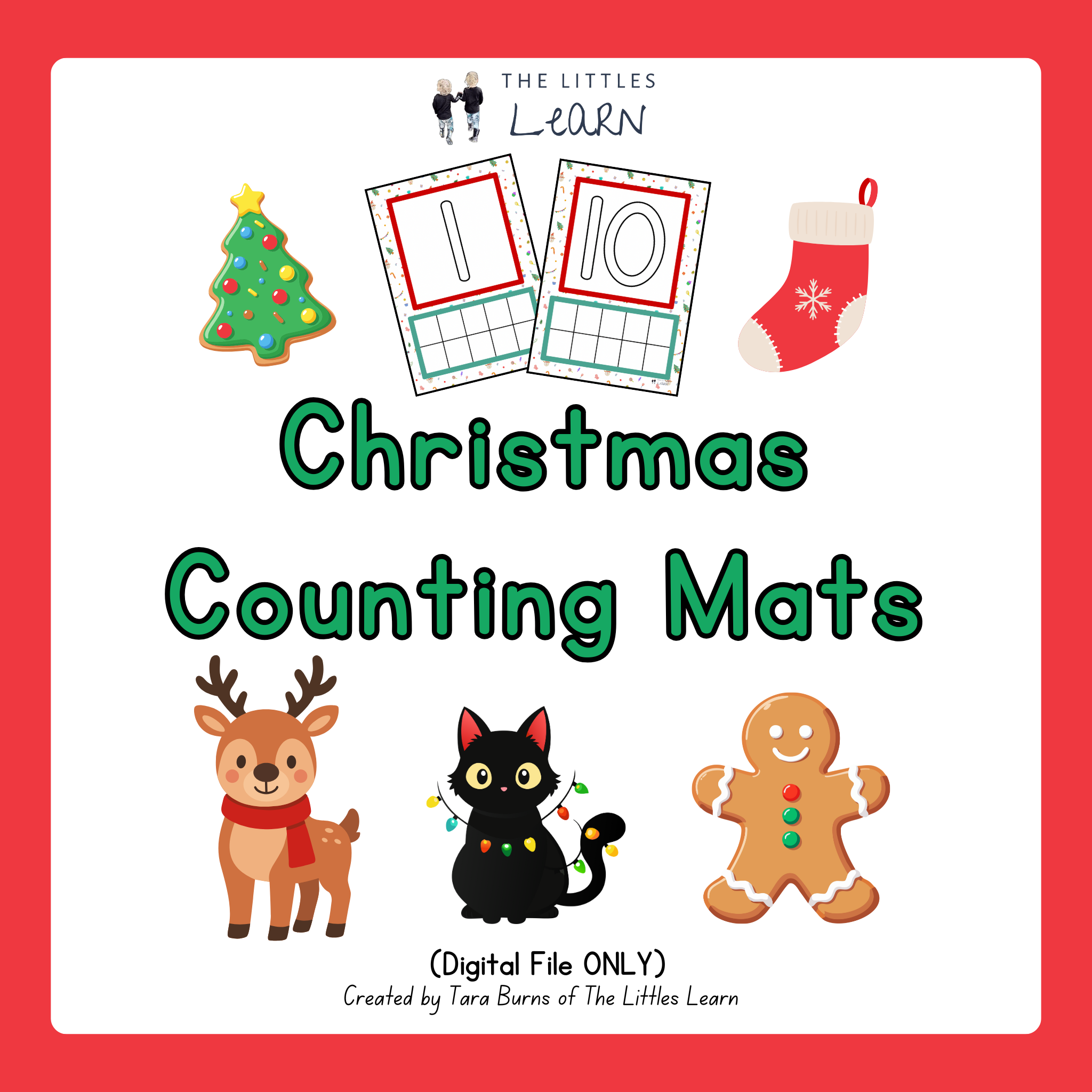 Christmas Counting Mats - PDF Digital Download – The Littles Learn
