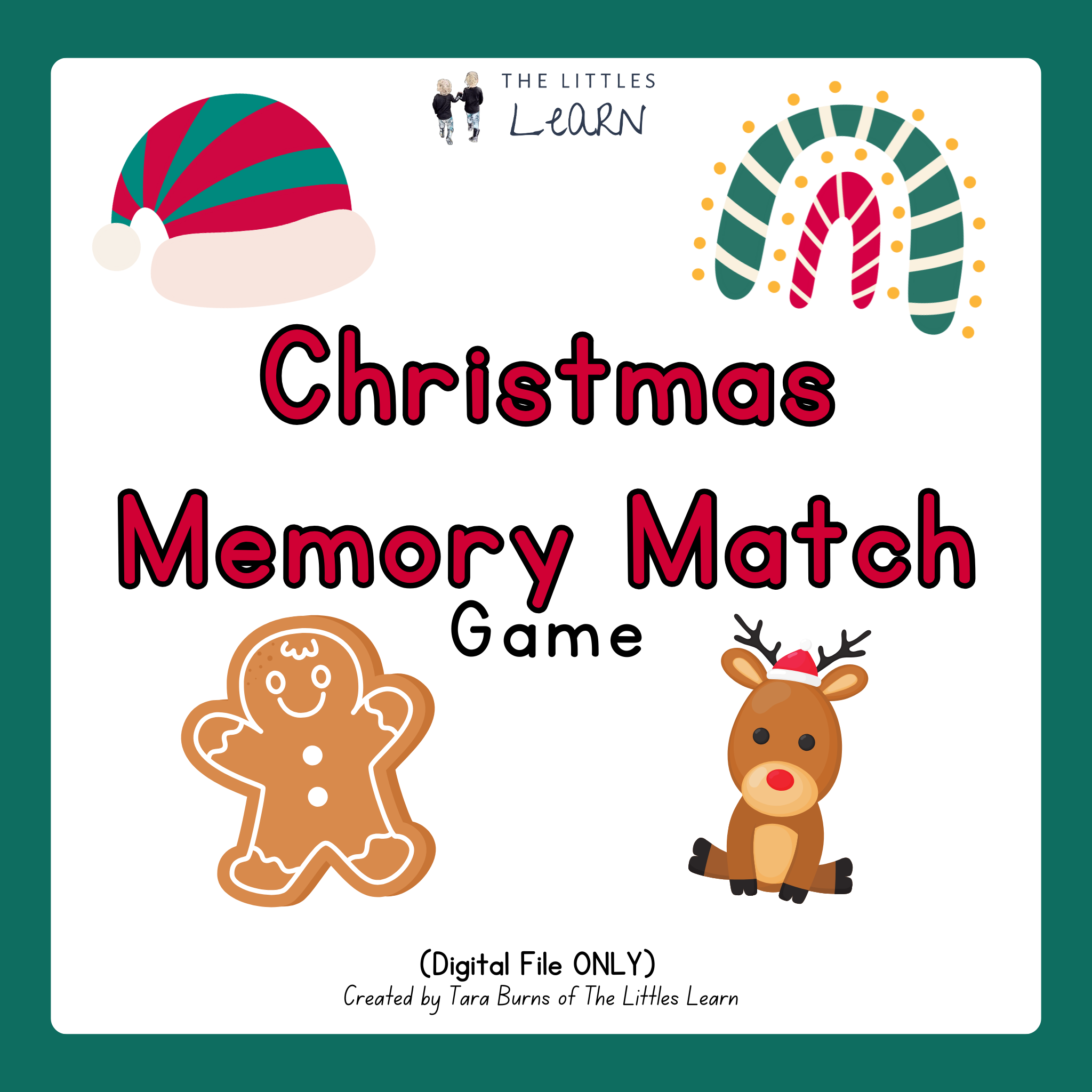 Christmas Memory Match Game - PDF Digital Download – The Littles Learn