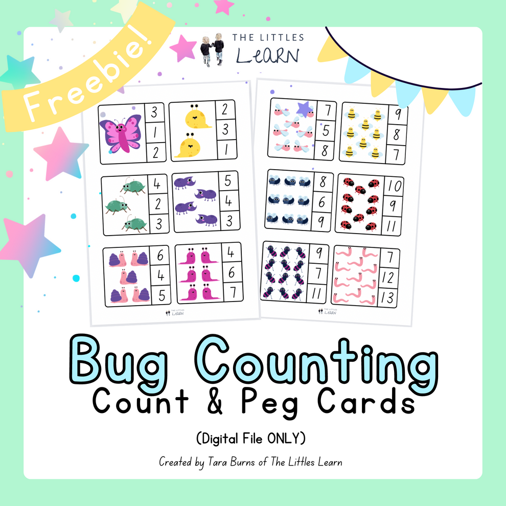 Bug Counting - Count and Peg Cards - PDF Digital Download – The Littles ...