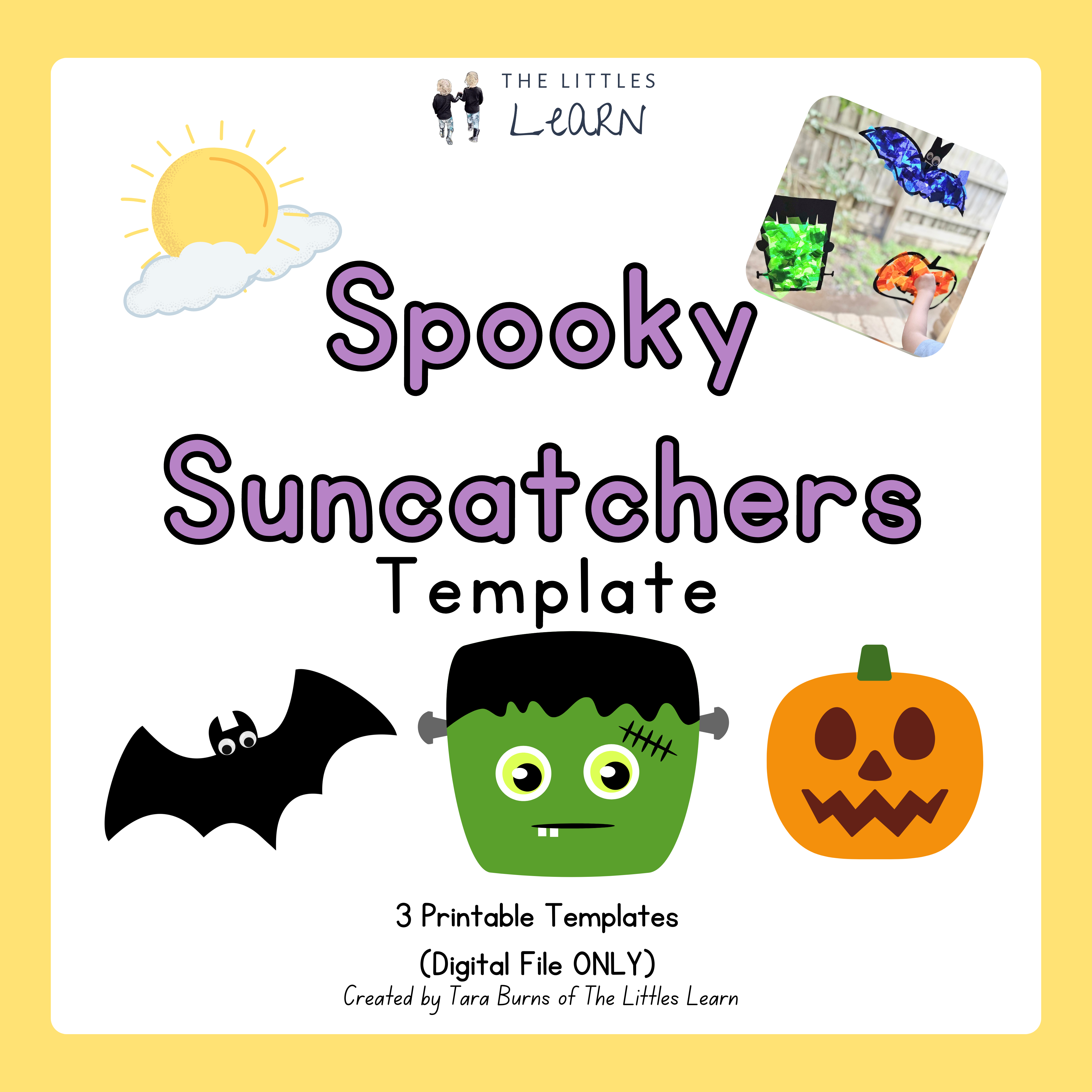 Spooky Suncatchers Template - PDF Digital Download – The Littles Learn