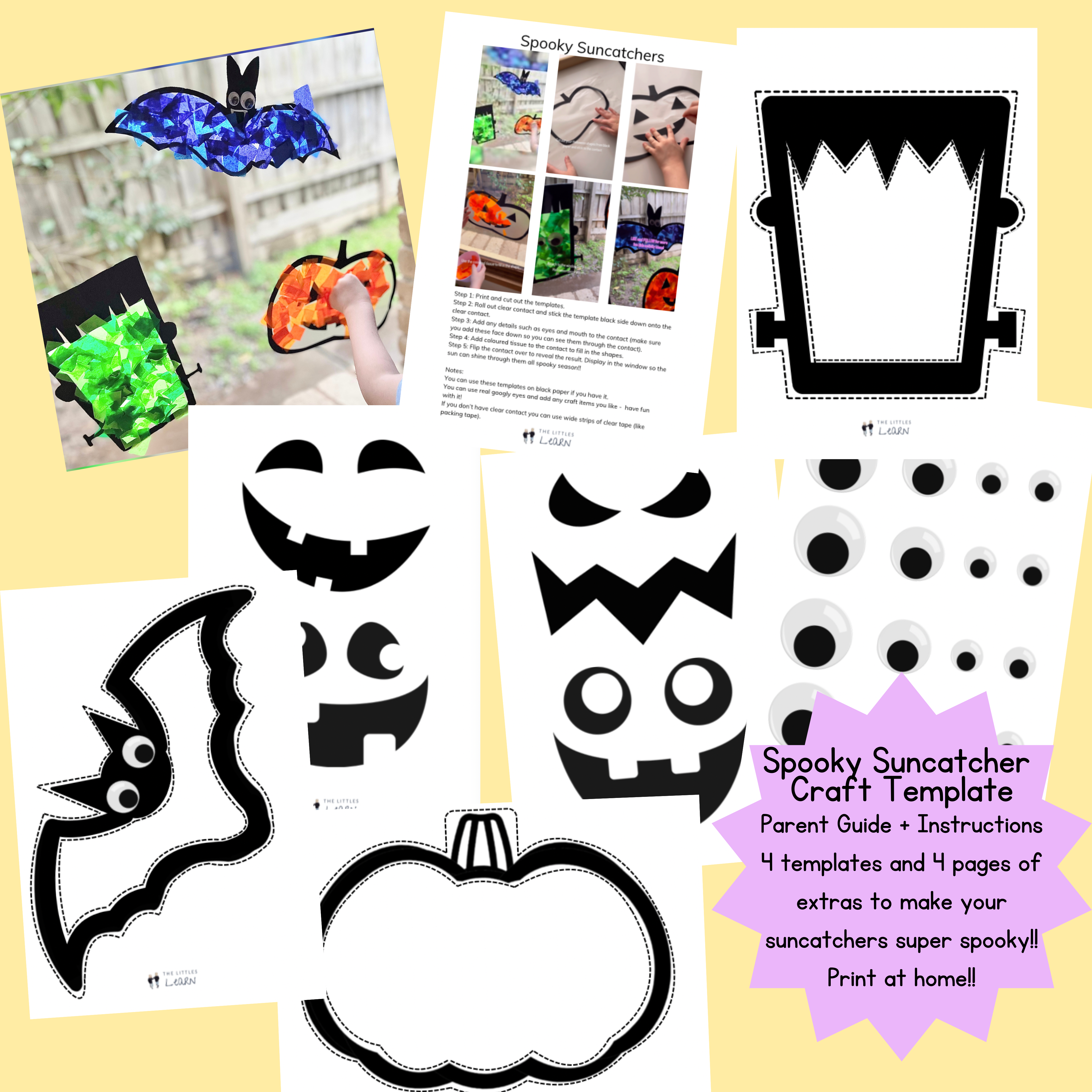 Spooky Suncatchers Template - PDF Digital Download – The Littles Learn