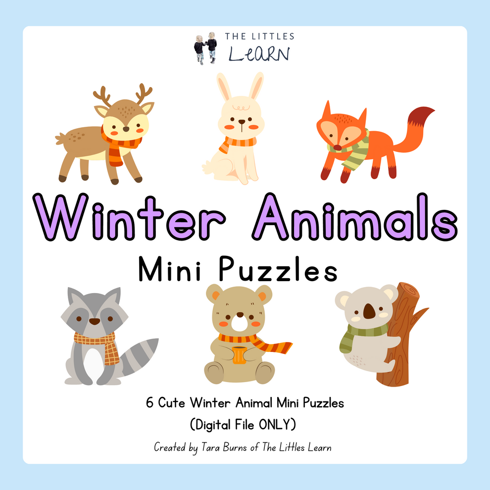 Winter Animal Mini Puzzles - PDF Digital Download – The Littles Learn
