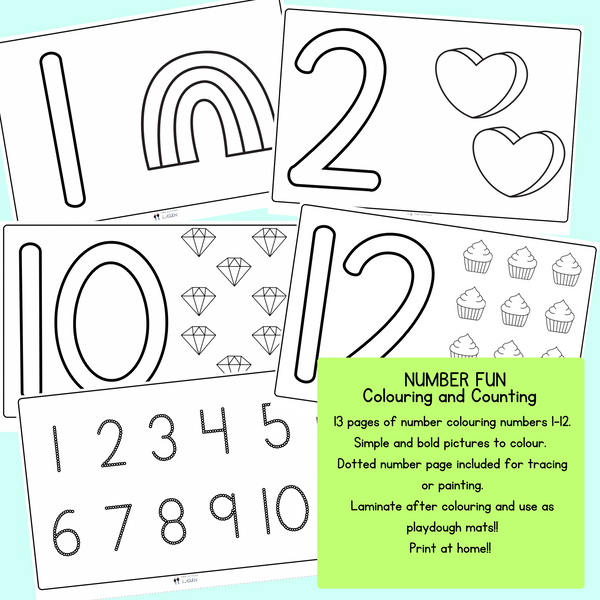 Number Fun - Colouring and Counting Book - PDF Digital Download – The ...